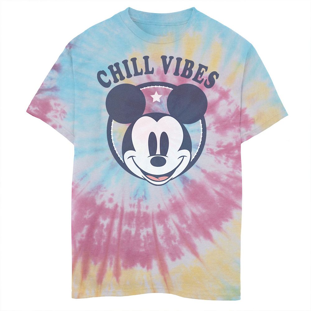 Disney's Mickey Mouse Boys 8-20 Chill Vibes Portrait Tie Dye Graphic Tee