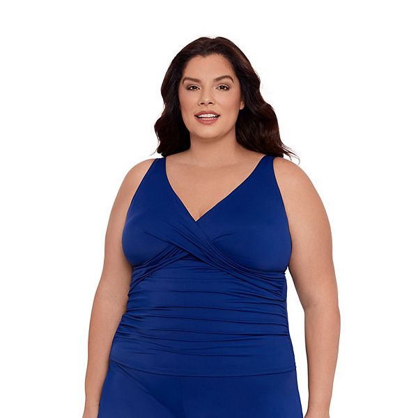 Plus Size Bal Harbour Crossover Print Tankini Top