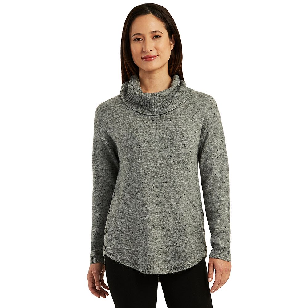 Women's AB Studio Fleck Cowlneck Tunic Sweater