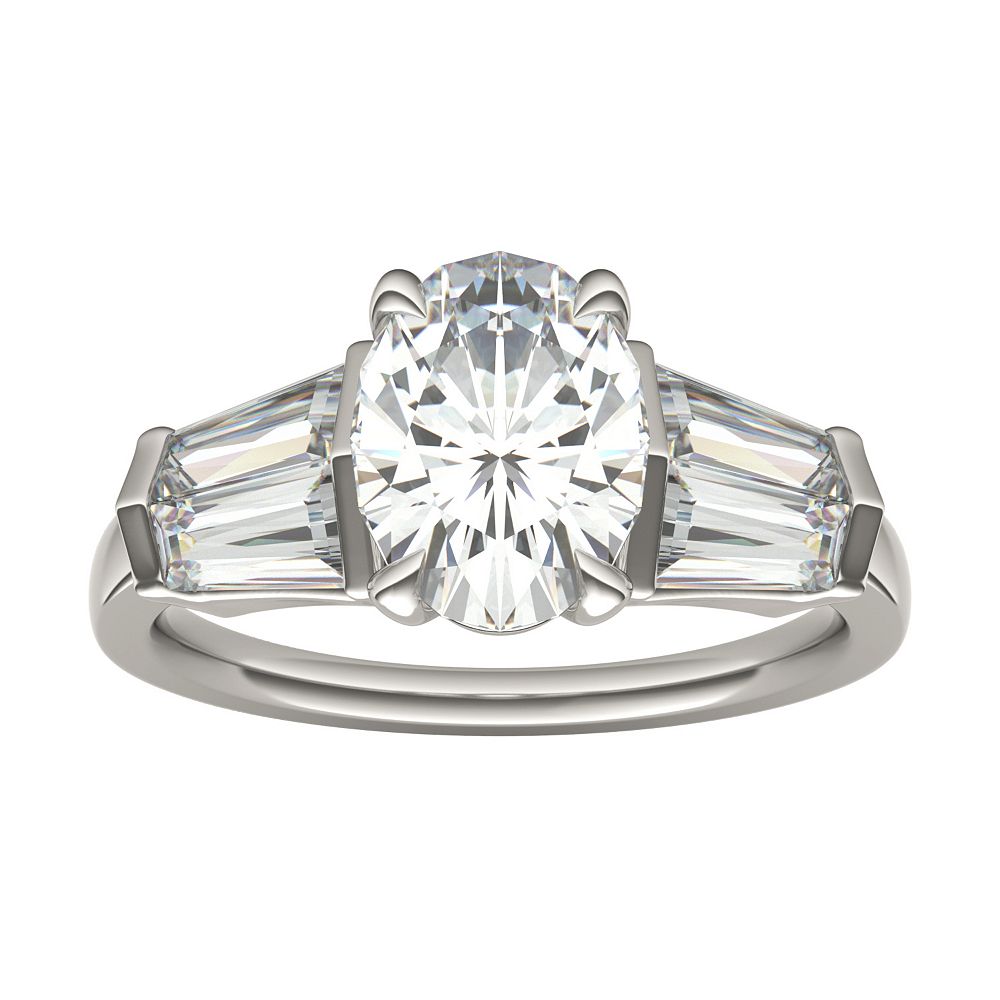 Charles & Colvard 14k Gold 3 1/4 Carat T.W. Lab-Created Oval Engagement ...