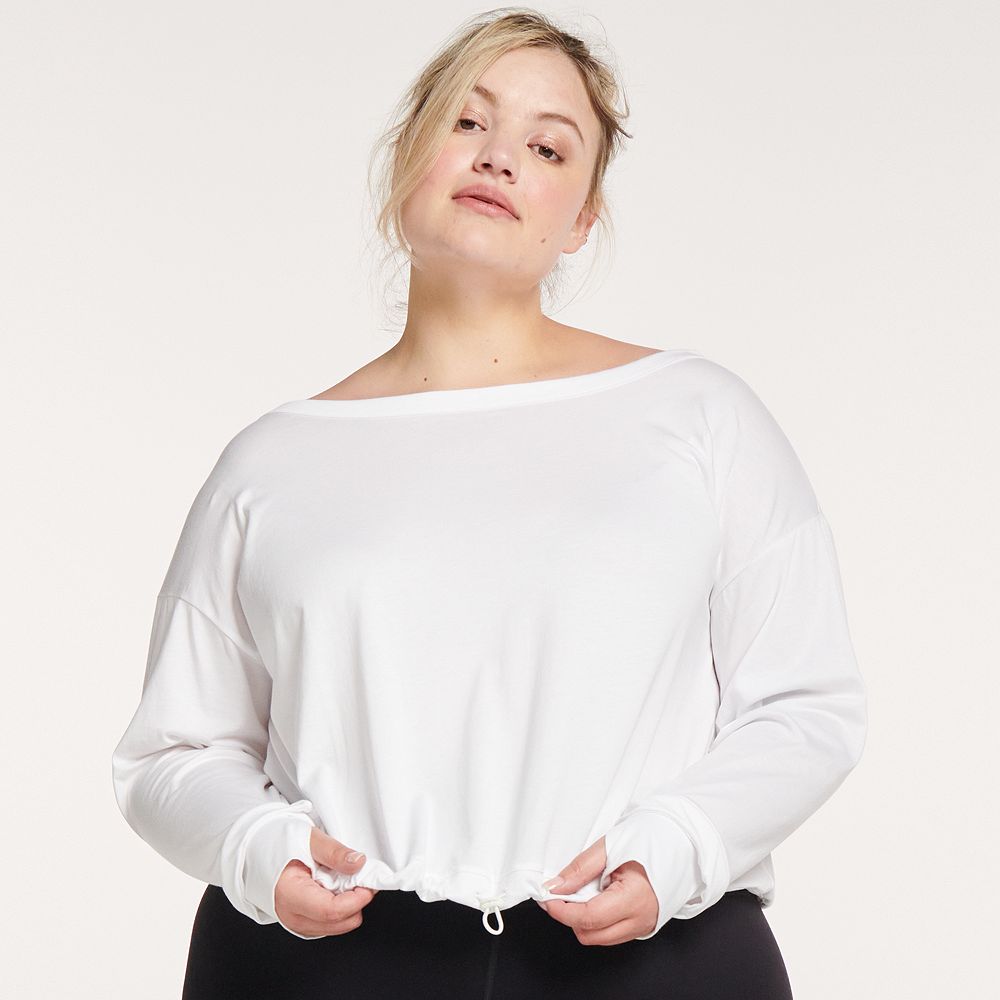 Plus Size FLX Cinched Bungee-Hem Top