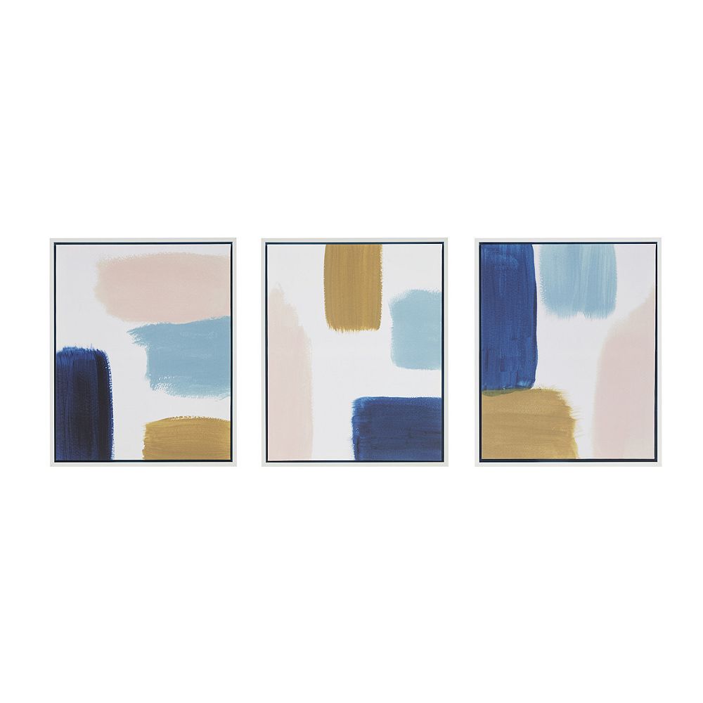 Urban Habitat Wandering Strokes Abstract Framed Canvas Wall Art 3-piece Set