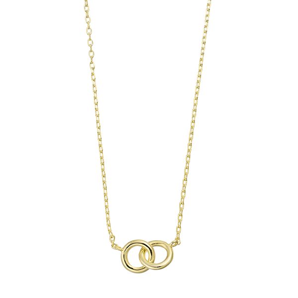 14k Gold Over Silver Interlocking Rings Necklace