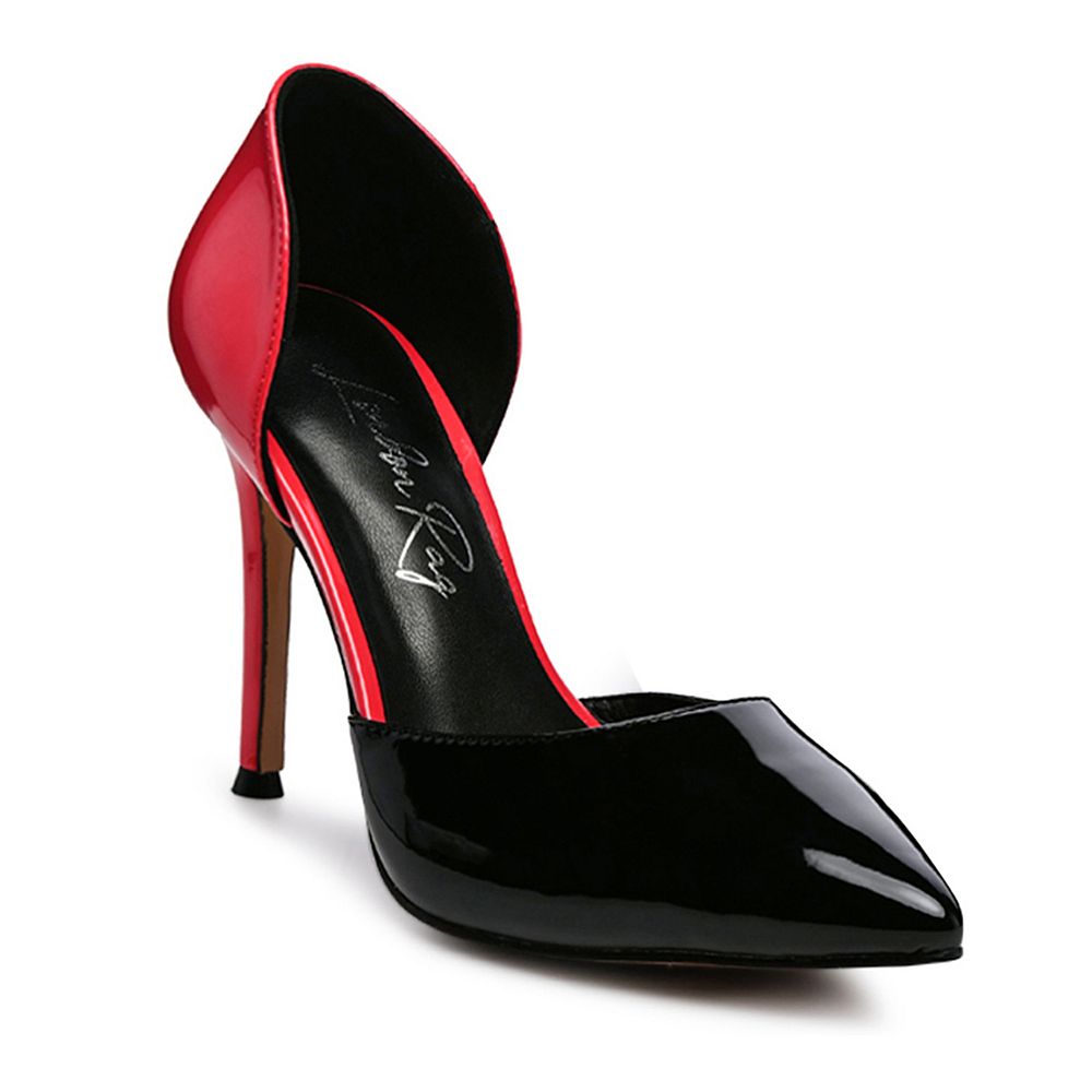 Candy Cane Patent Faux Leather Slip-on Women's Stiletto Heels