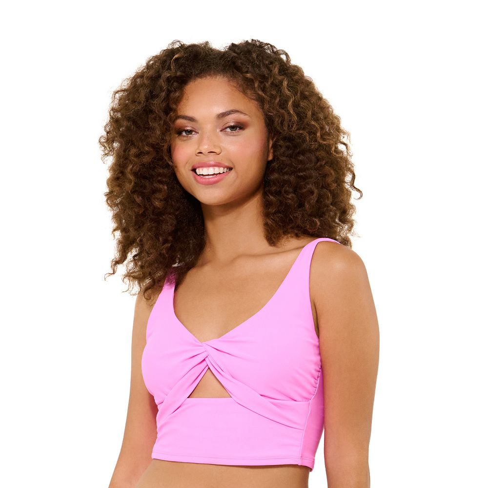 Juniors' Ninety-Nine Degrees° Twist Crop Tankini Top