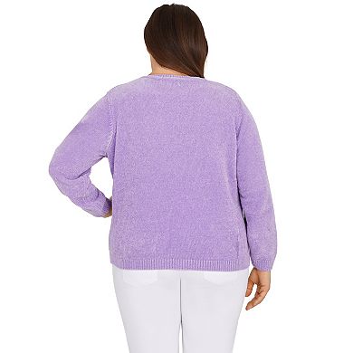 Plus Size Alfred Dunner Victoria Falls Crewneck Long Sleeve Floral ...