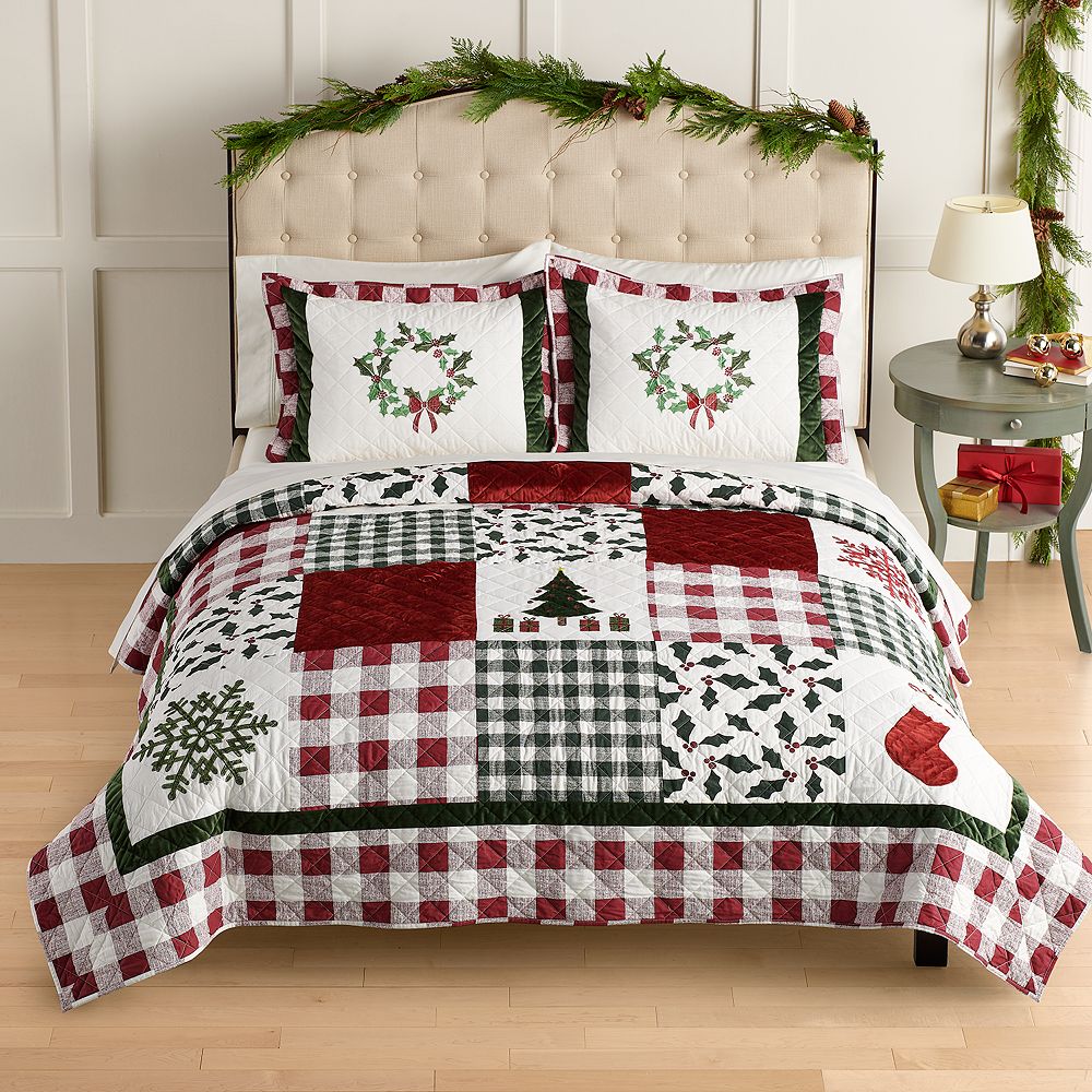 St. Nicholas Square® Holiday Patchwork Quilt Set with Shams