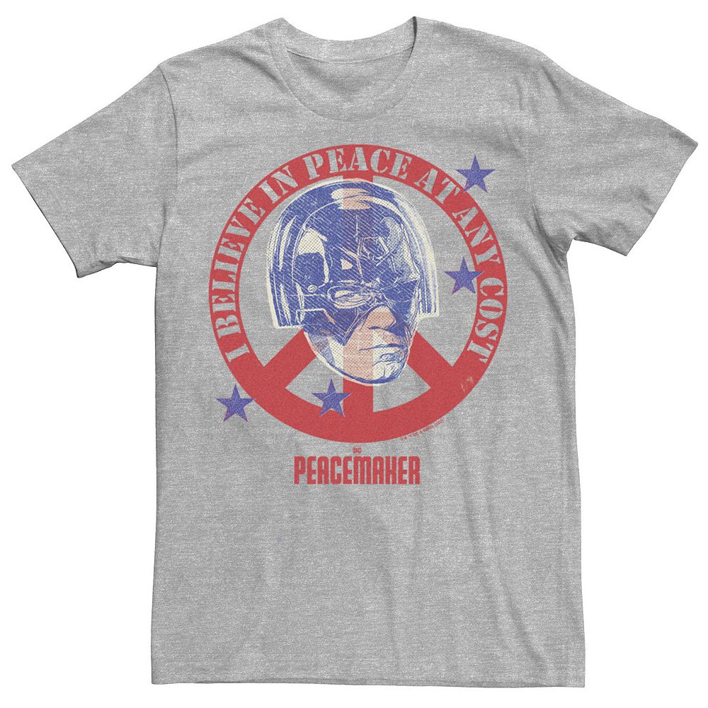 Men's DC Comics Peacemaker I Believe In Peace AT Any Cost Peace Badge ...