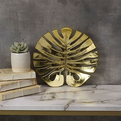 Elements Gold Finish Leaf Table Decor