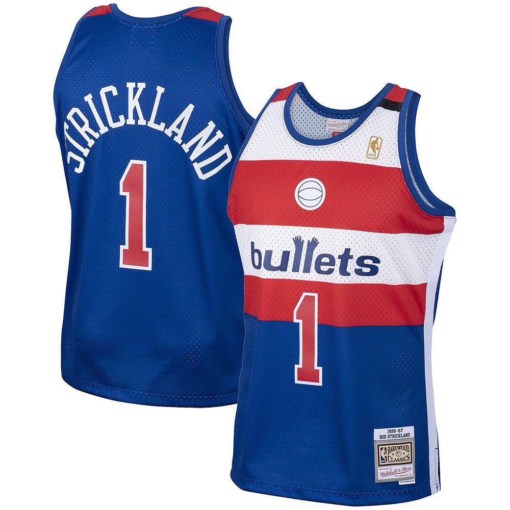 Men's Mitchell & Ness Rod Strickland Royal Washington Bullets 1996/97 ...