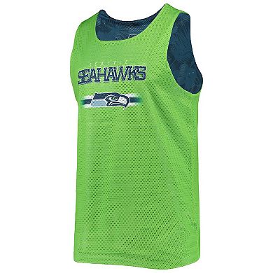 Men's FOCO College Navy Seattle Seahawks Floral Reversible Mesh Tank Top