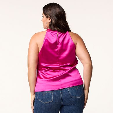 Plus Size INTEMPO Satin Halter Top
