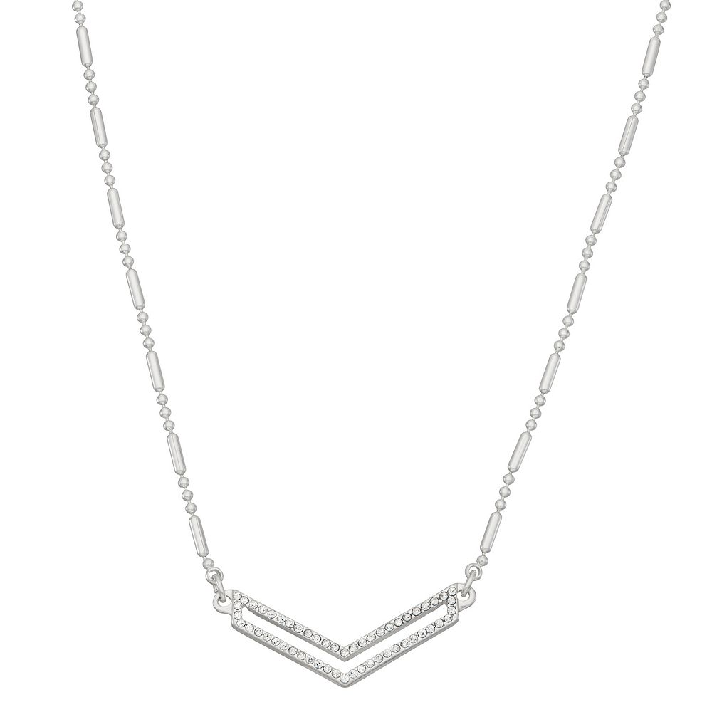 Nine West Pave Chevron Pendant Necklace