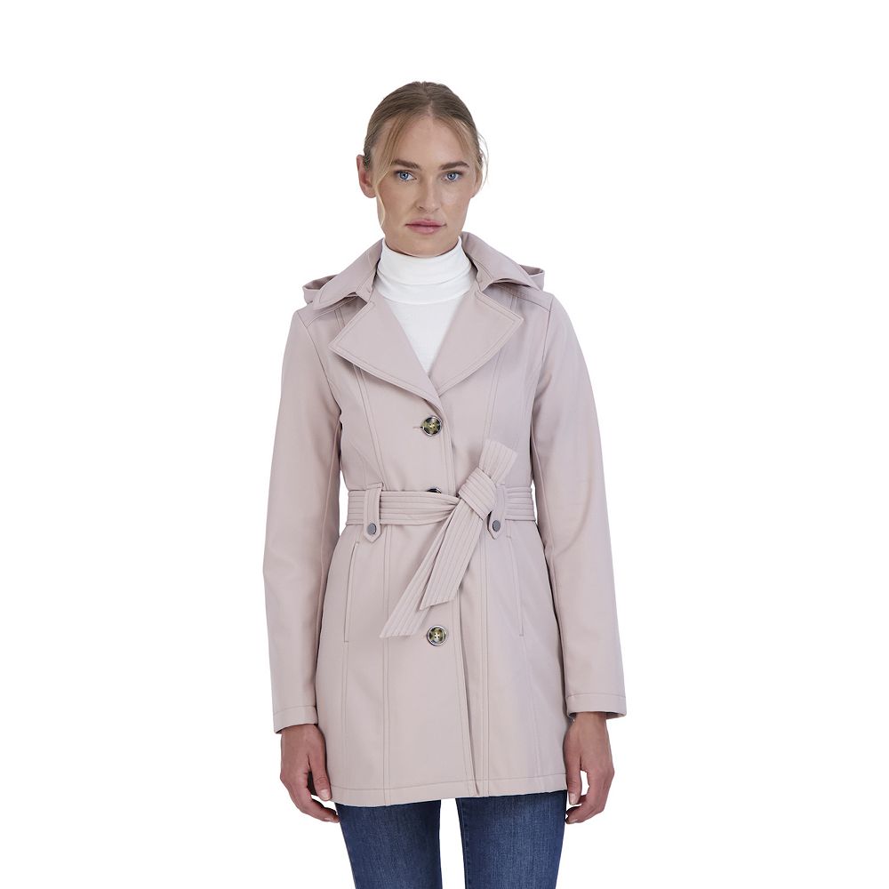 Women's Sebby Collection Hooded Trench Coat