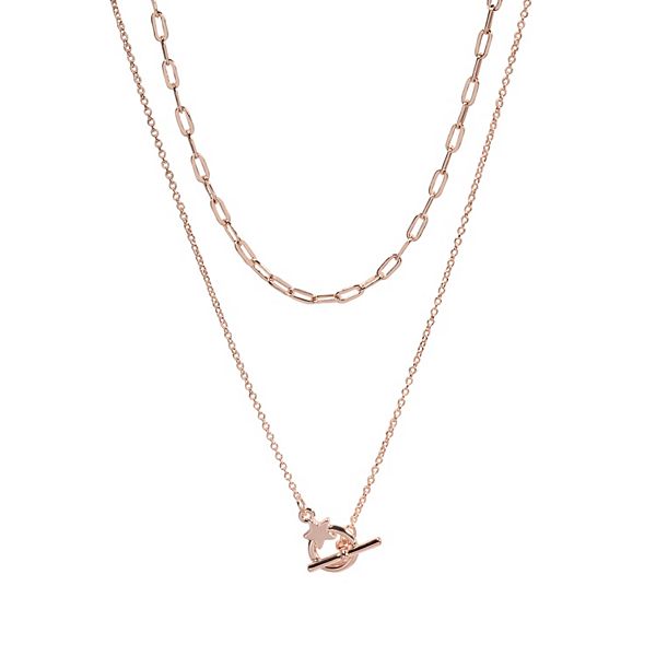 LC Lauren Conrad Rose Gold Tone Two Row Chain and Star Nickel Free ...