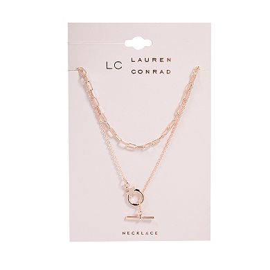 LC Lauren Conrad Rose Gold Tone Two Row Chain and Star Nickel Free ...
