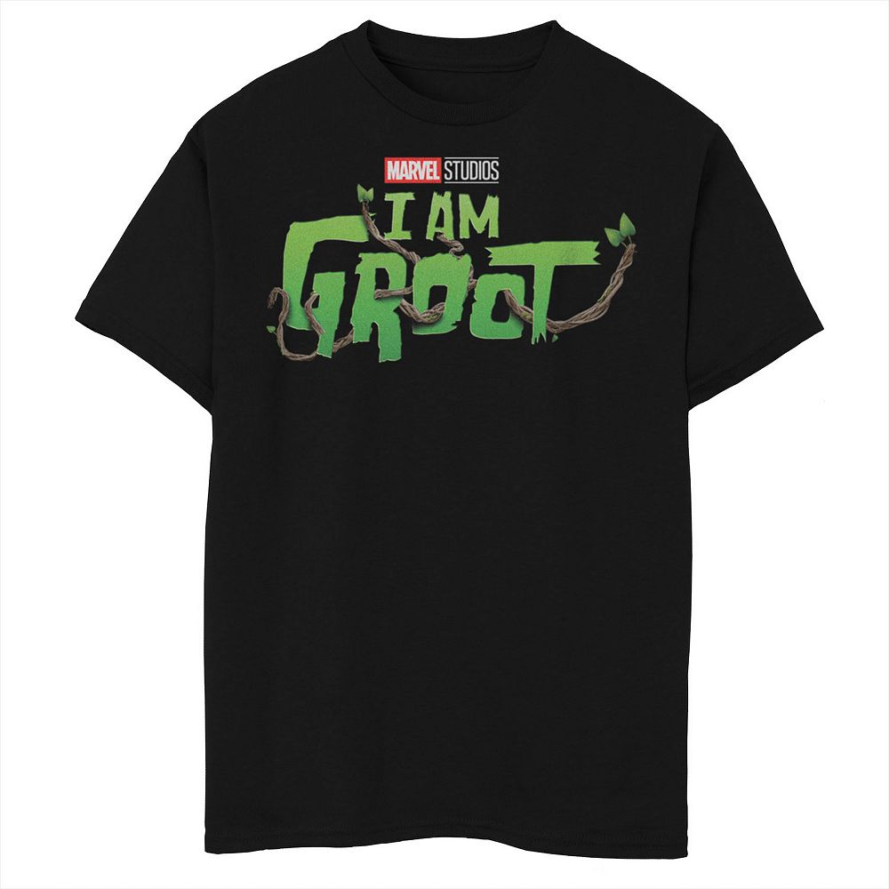 Boys 6-20 Marvel I am Groot Green Logo Tee