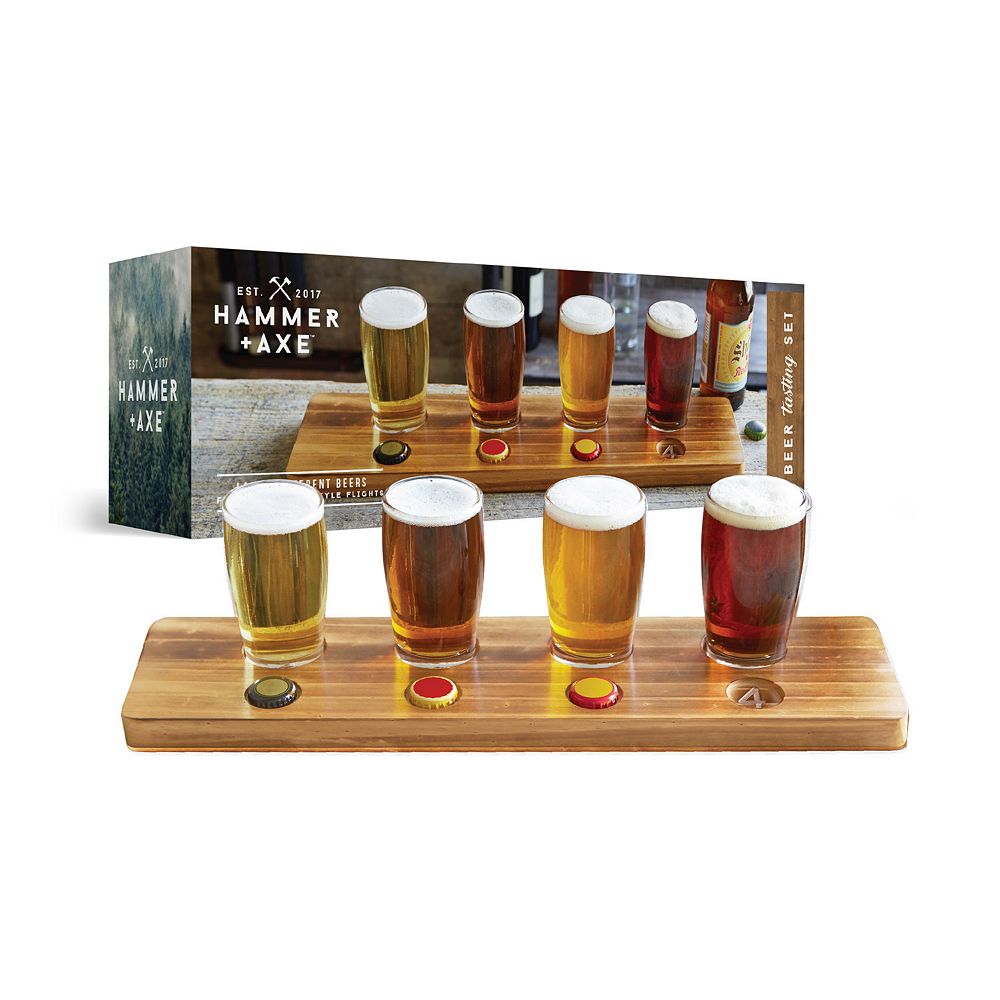 Hammer & Axe 5-pc. Beer Wood Tasting Flight Set