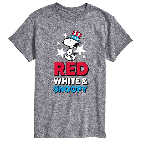 Men's Peanuts Red White Snoopy Tee