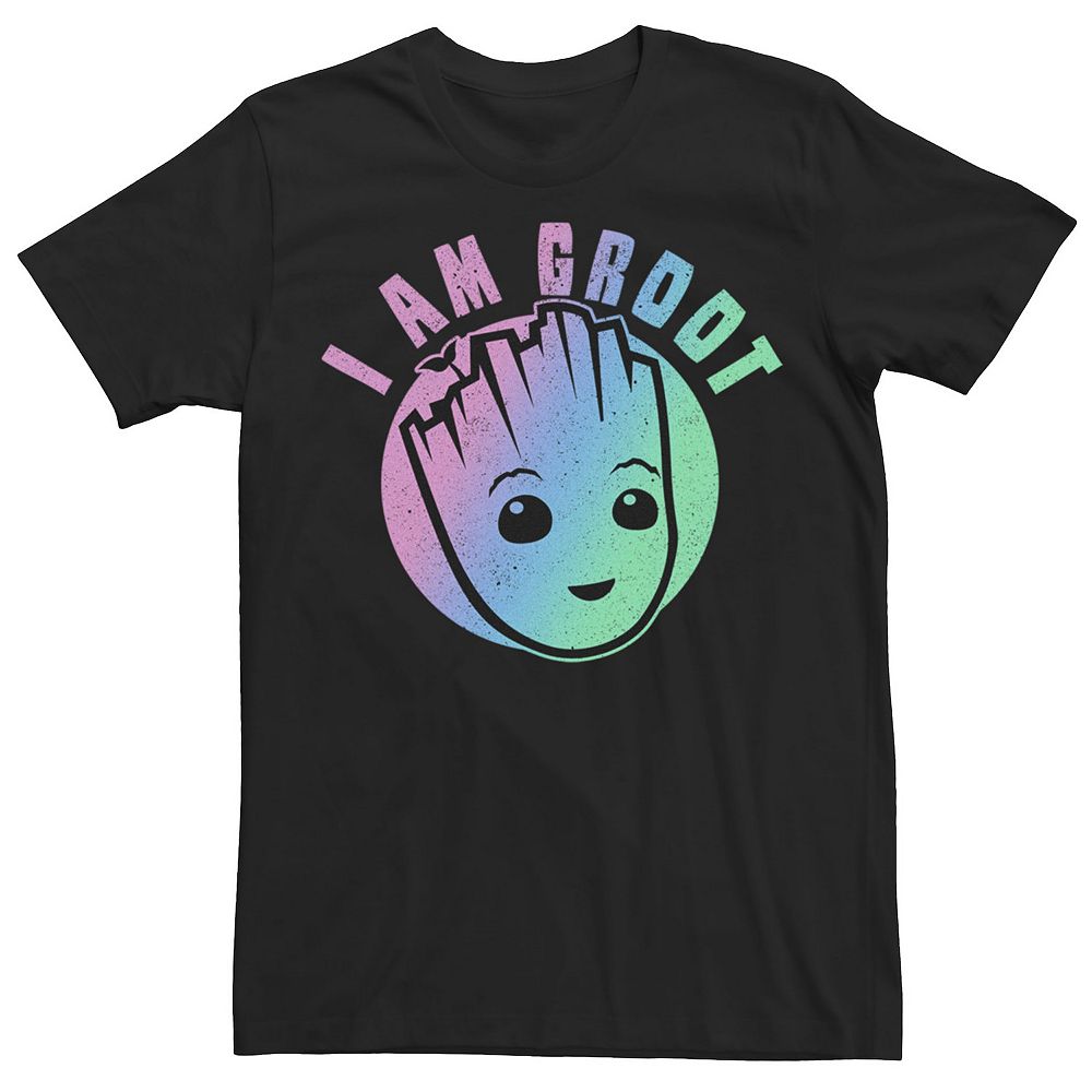 Men's Marvel I am Groot Rainbow Groot Face Tee