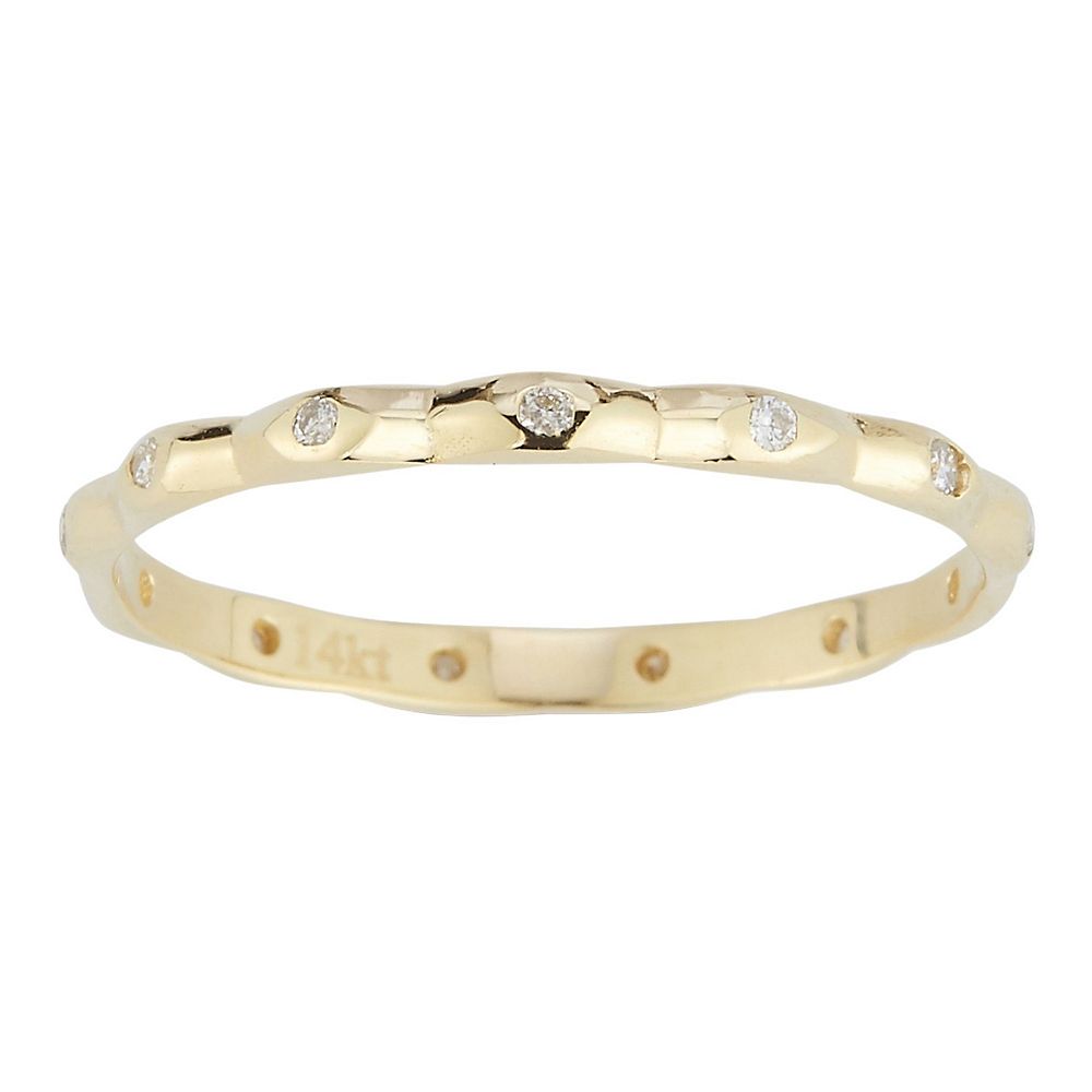 LUMINOR GOLD 14k Gold & Diamond Accent Pyramid Stackable Ring