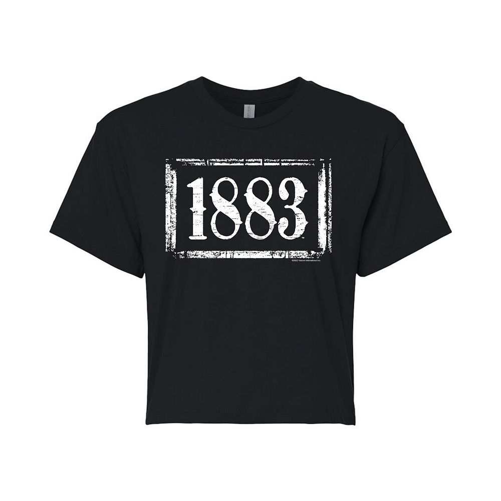 Juniors' 1883 White Logo Cropped Tee