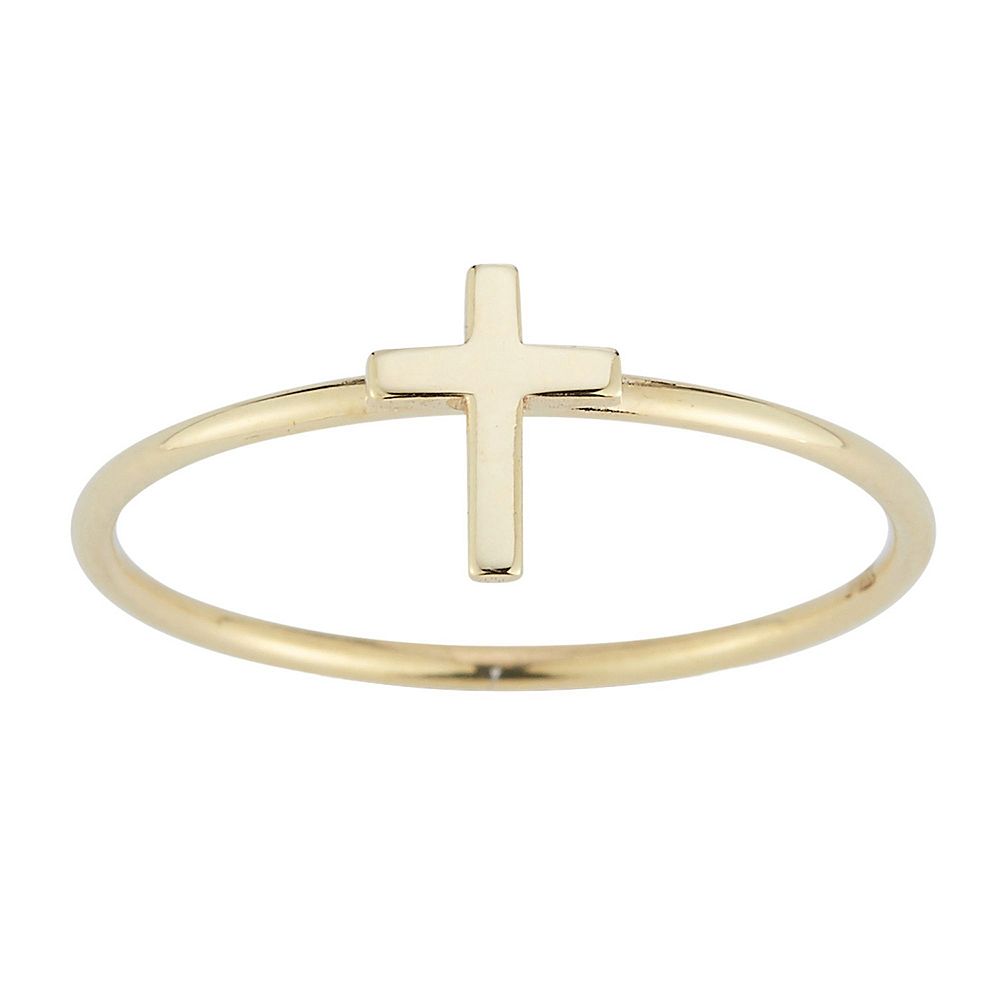 LUMINOR GOLD 14k Gold Cross Stackable Ring