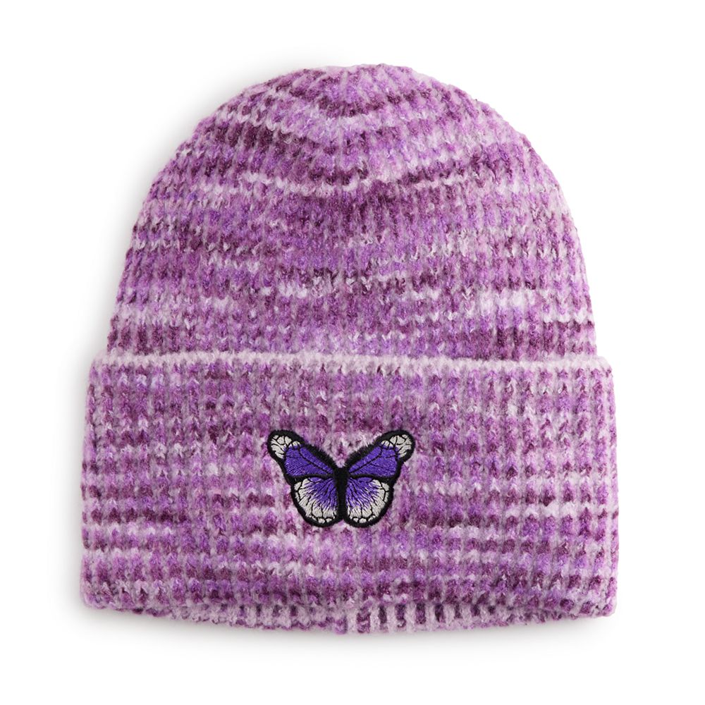 Women's SO® Space Dye Beanie with Butterfly Embroidery