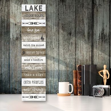 COURTSIDE MARKET Lake House Rules Board Panel