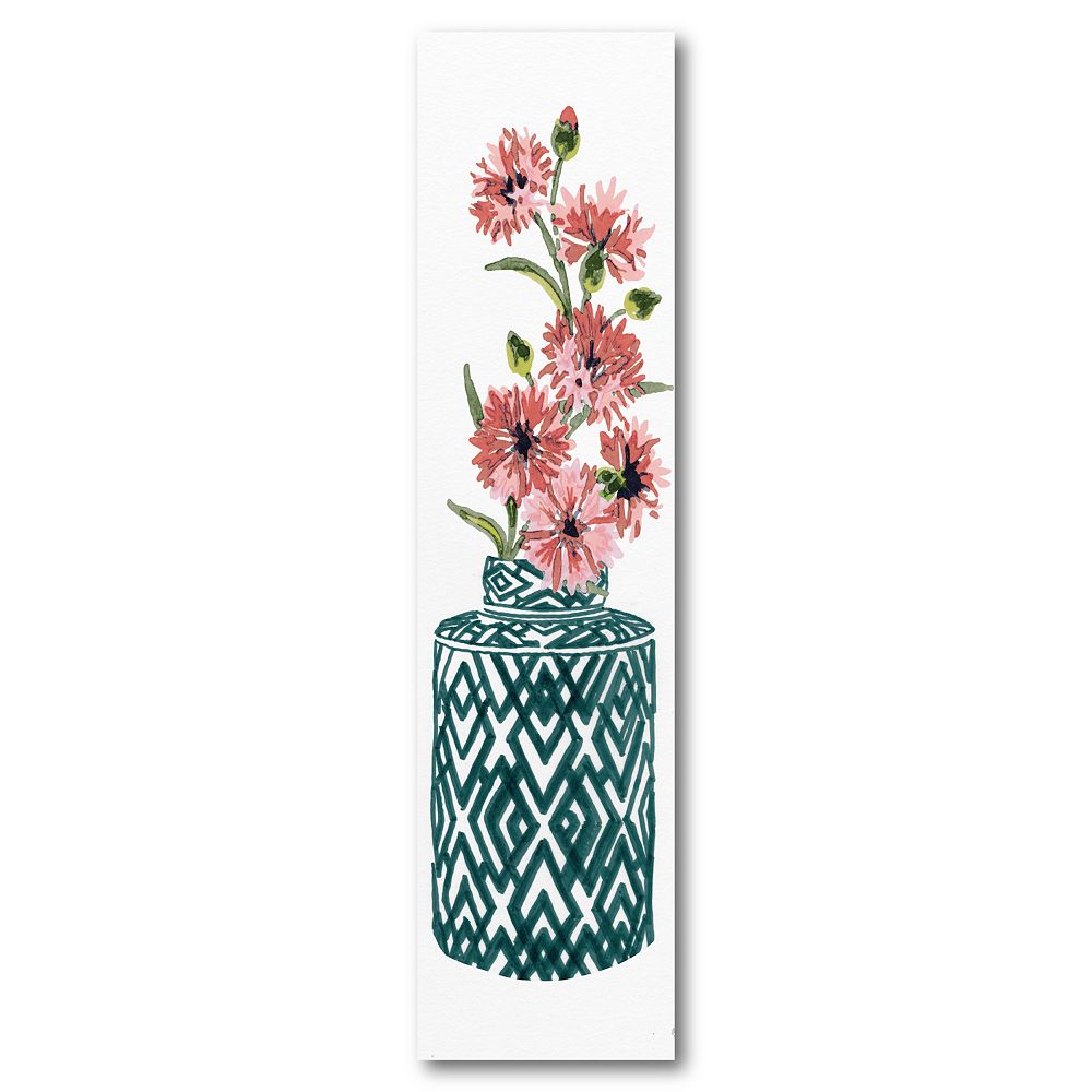 COURTSIDE MARKET Tile Vase Pink Bouquet I Board Panel