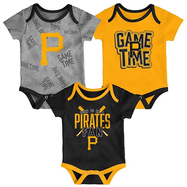 Newborn & Infant Pittsburgh Pirates Black/Gold/Heathered Gray Game Time ...