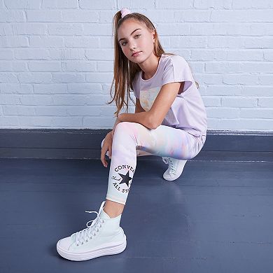 Girls 7-16 Converse Printed High Rise Dri-FIT Leggings