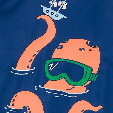 Toddler Boy Carter's Octopus Rash Guard Top & Swim Shorts Set
