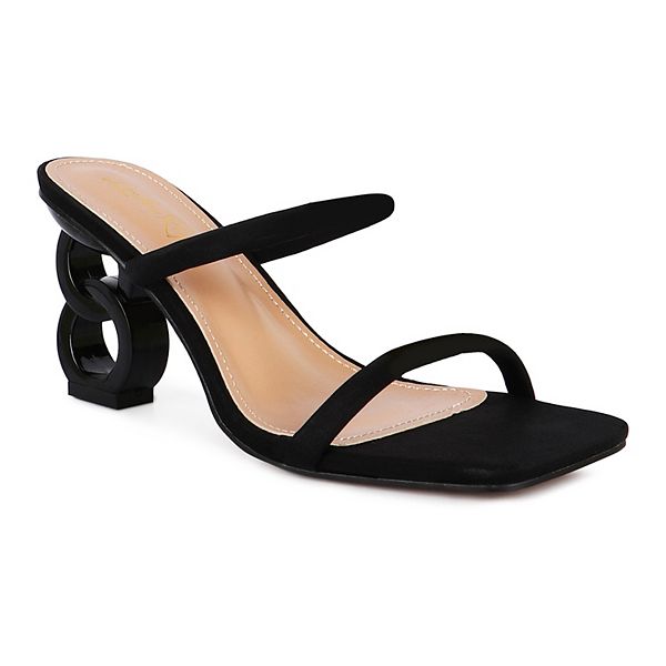 London Rag Downtown Women's Stacked Circle Heel Slides