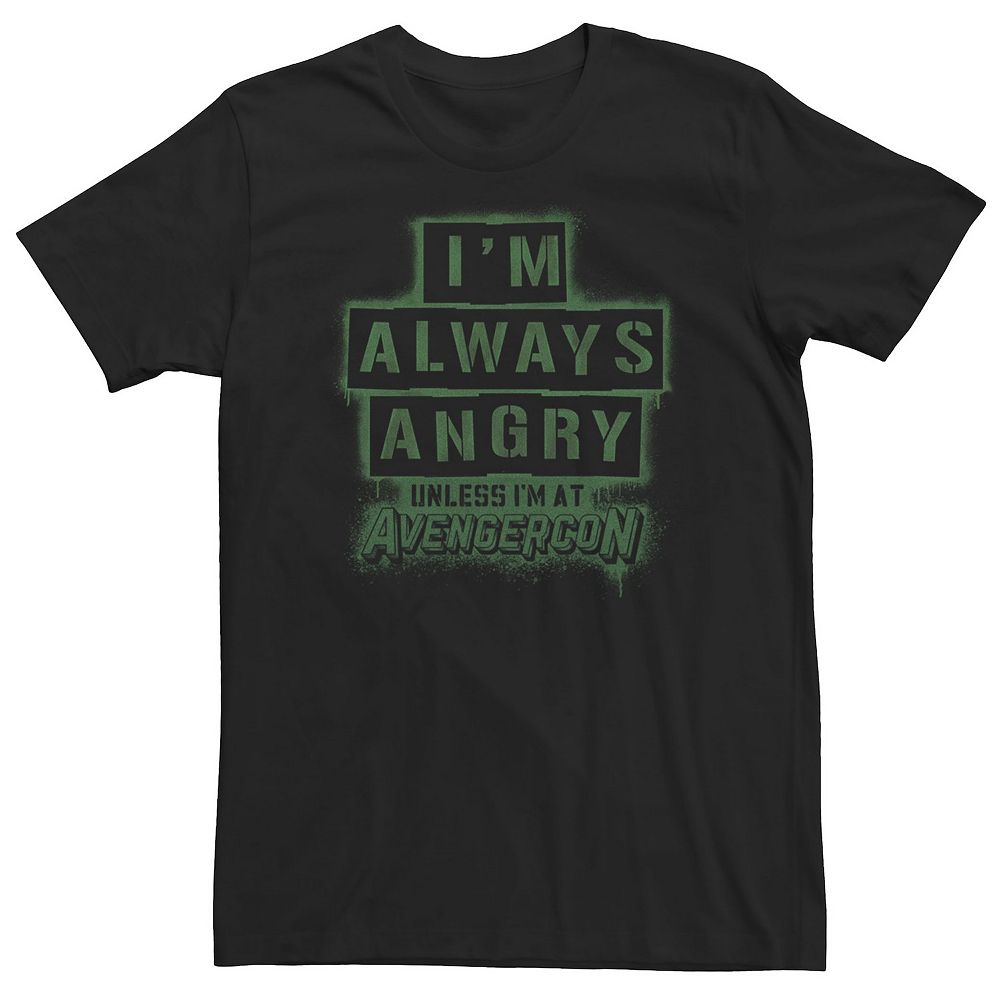 Big & Tall Marvel Ms. Marvel I'm Always Angry Unless I'm At Avengercon Tee