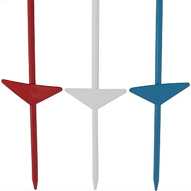 Sunnydaze 32 in Steel Drink Holder Stakes - Red/White/Blue - Set of 6