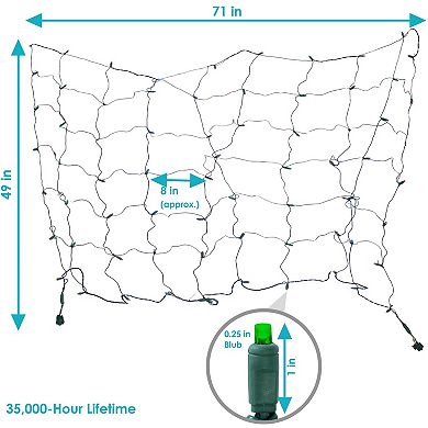 Sunnydaze 5mm Wide Angle 6' X 4' Led Netted Lights - 70ct