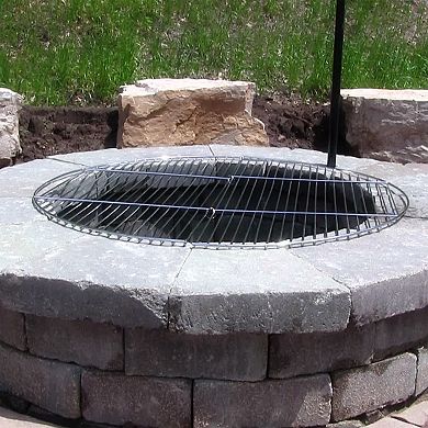 Sunnydaze 40 in Chrome Plated Metal Folding Fire Pit Cooking Grate