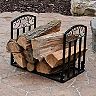 Sunnydaze 2 ft Designer Steel Firewood Log Rack - Black