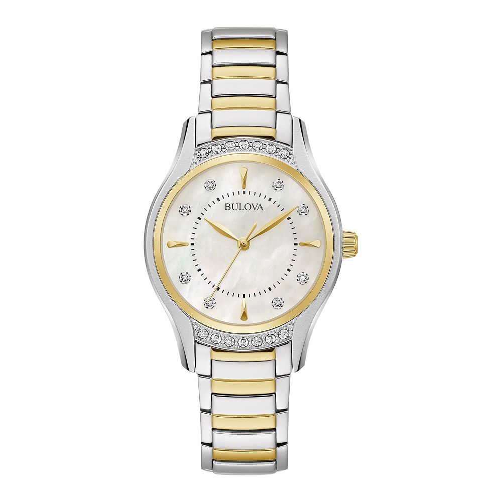 Bulova Women's Two-Tone Mother Of Pearl & Diamond Accent Watch - 98R288