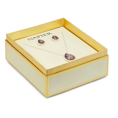 Napier Box Elevated Pendant Necklace Earring Set