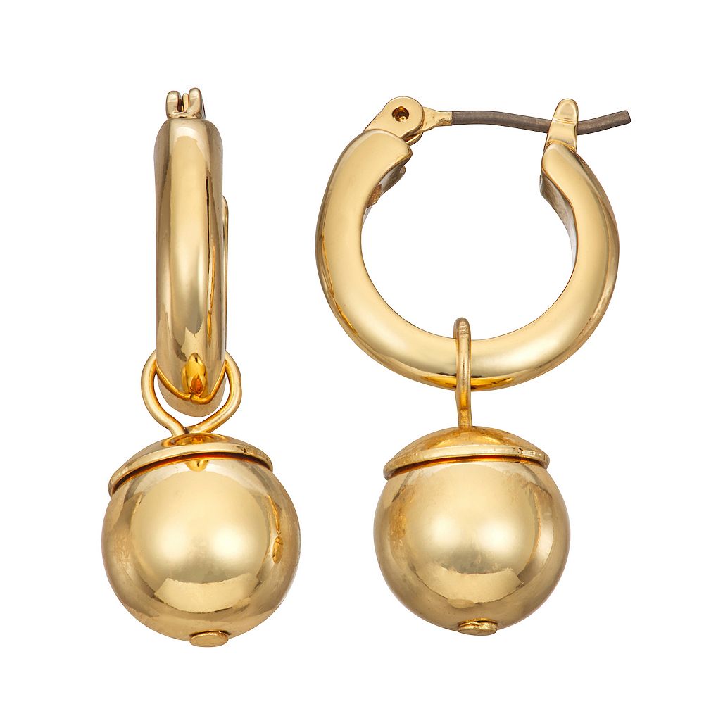 Napier Gold Tone Enchanted Hoop Earrings