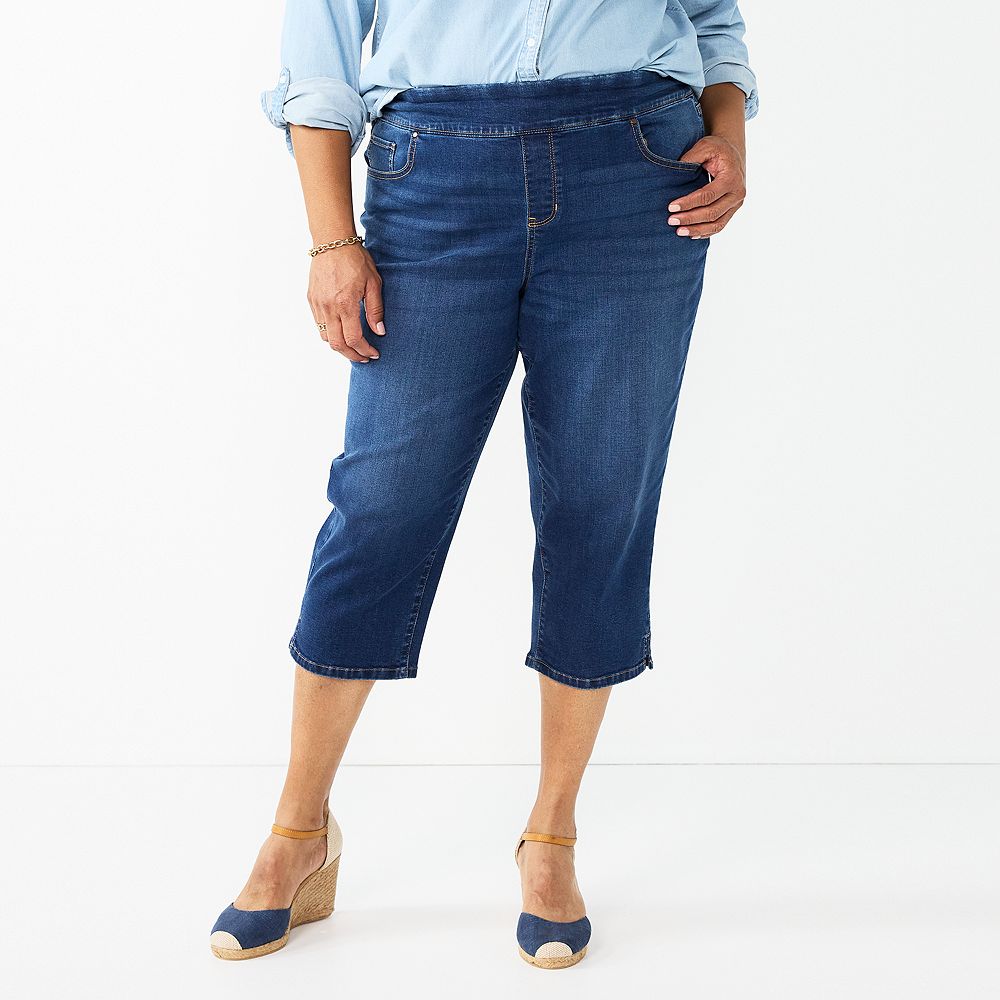 Plus Size Croft & Barrow® Pull-On Denim Capri