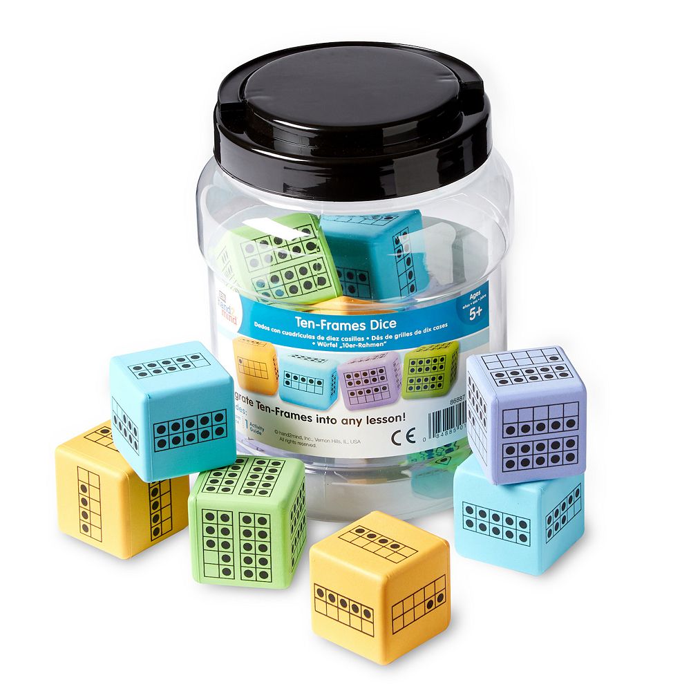 hand2mind Multiple Representation Foam Ten-Frame Dice, Set of 12 STEM Toy