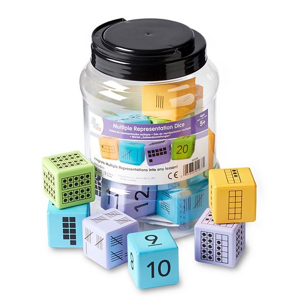 hand2mind Multiple Representation Foam Number Dice, Set of 16