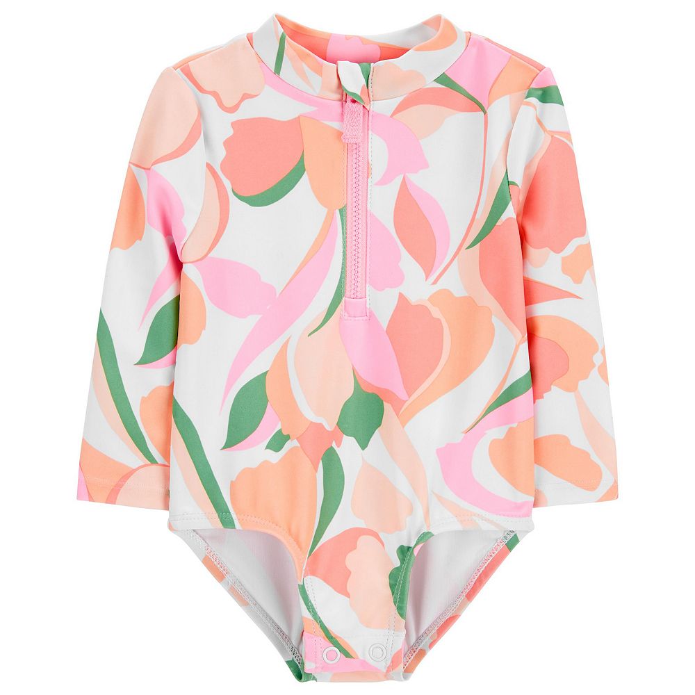 Baby & Toddler Girl Carter's Floral 1-Piece Rash Guard