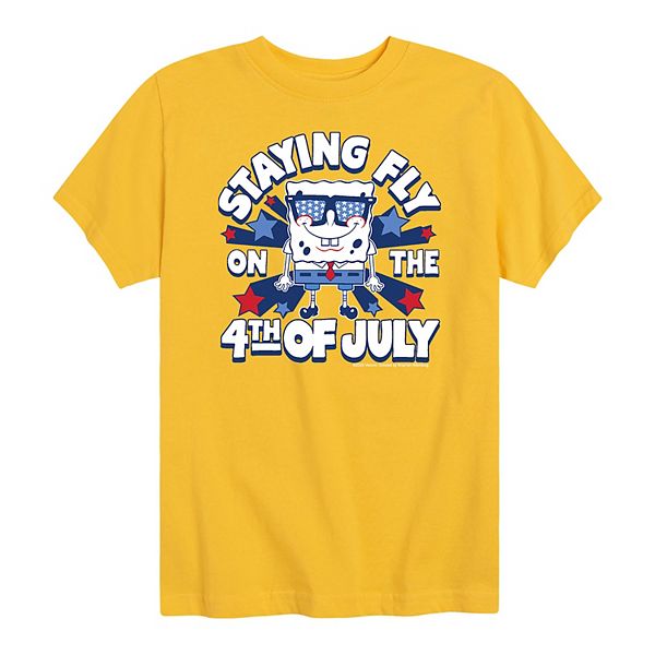 Boys 8-20 Spongebob Fly On 4TH Of July Graphic Tee