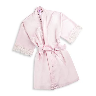 Women's Lilac+London Satin Wrap Robe