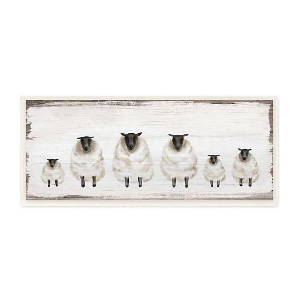 Stupell Home Decor Fluffy Farm Sheep Herd Plaque Wall Art