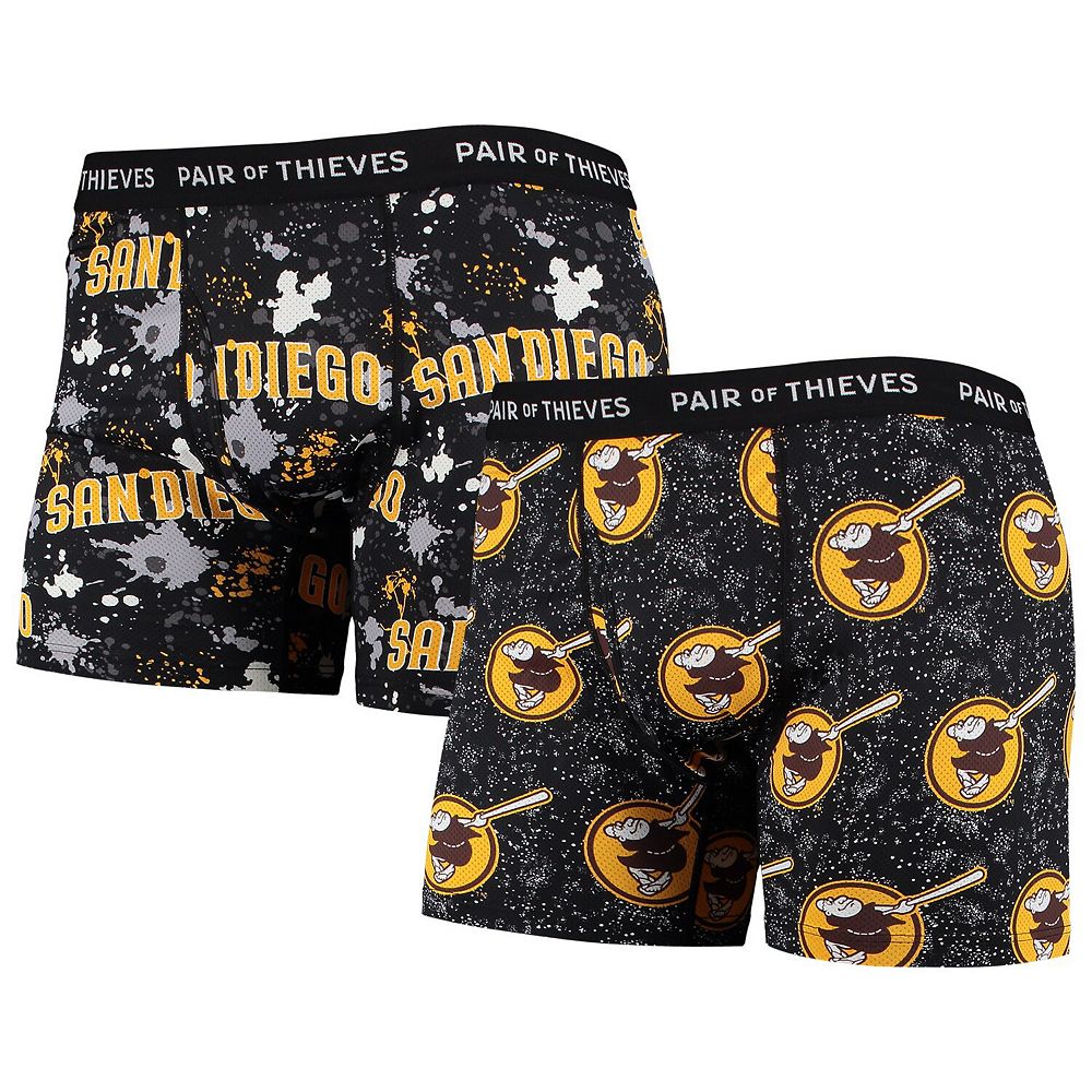Men's Pair of Thieves Black San Diego Padres Super Fit 2-Pack Boxer ...